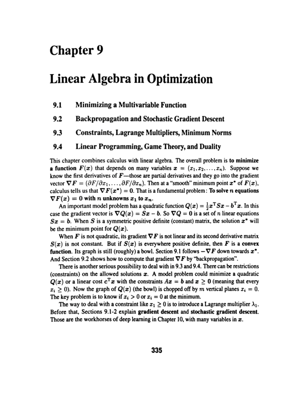 Strang, Introduction to Linear Algebra (6th edition) - Ch. 9 problems - Chapter 9 Linear Algebra ...