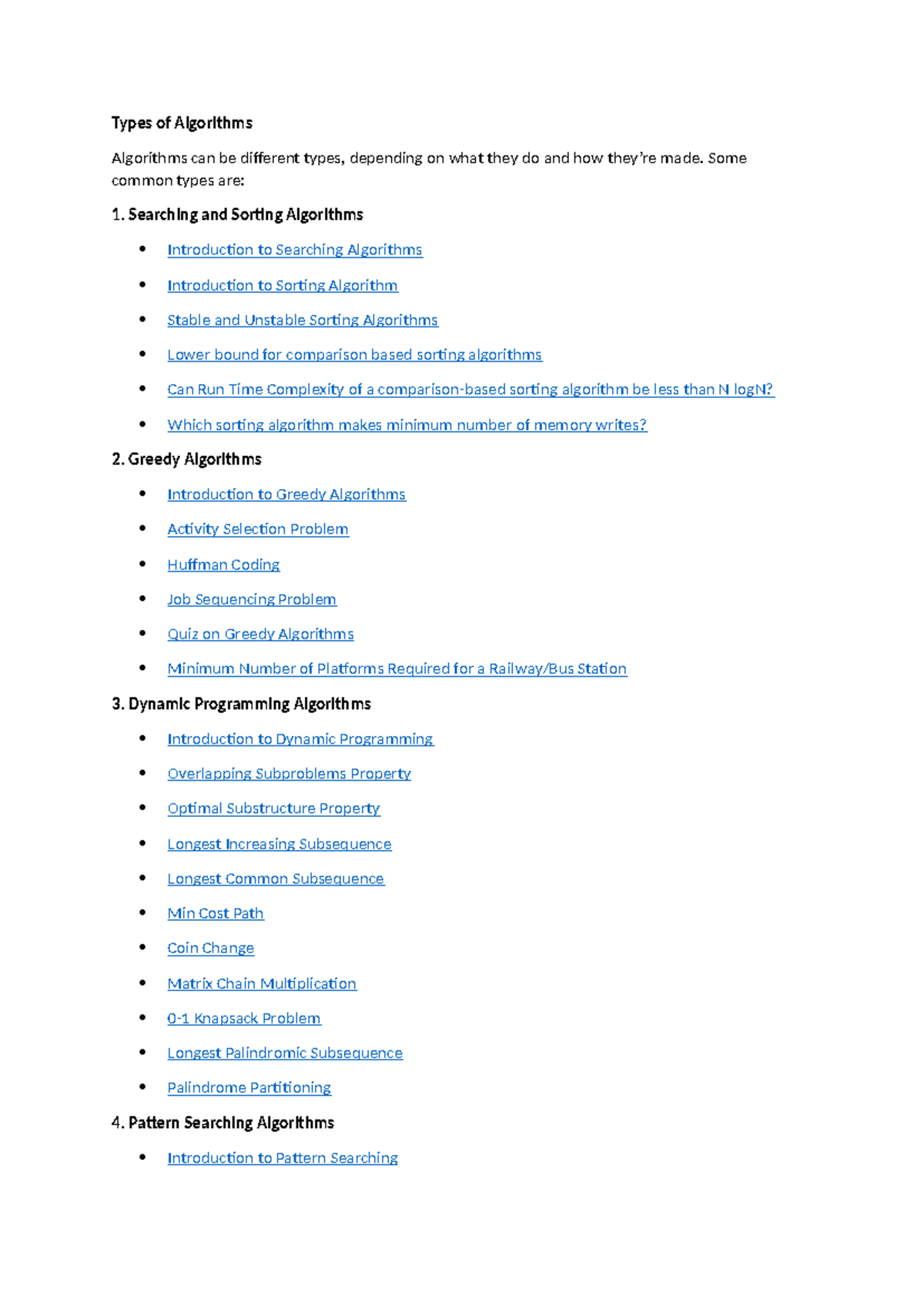 Types of Algorithms - Types of Algorithms Algorithms can be different ...