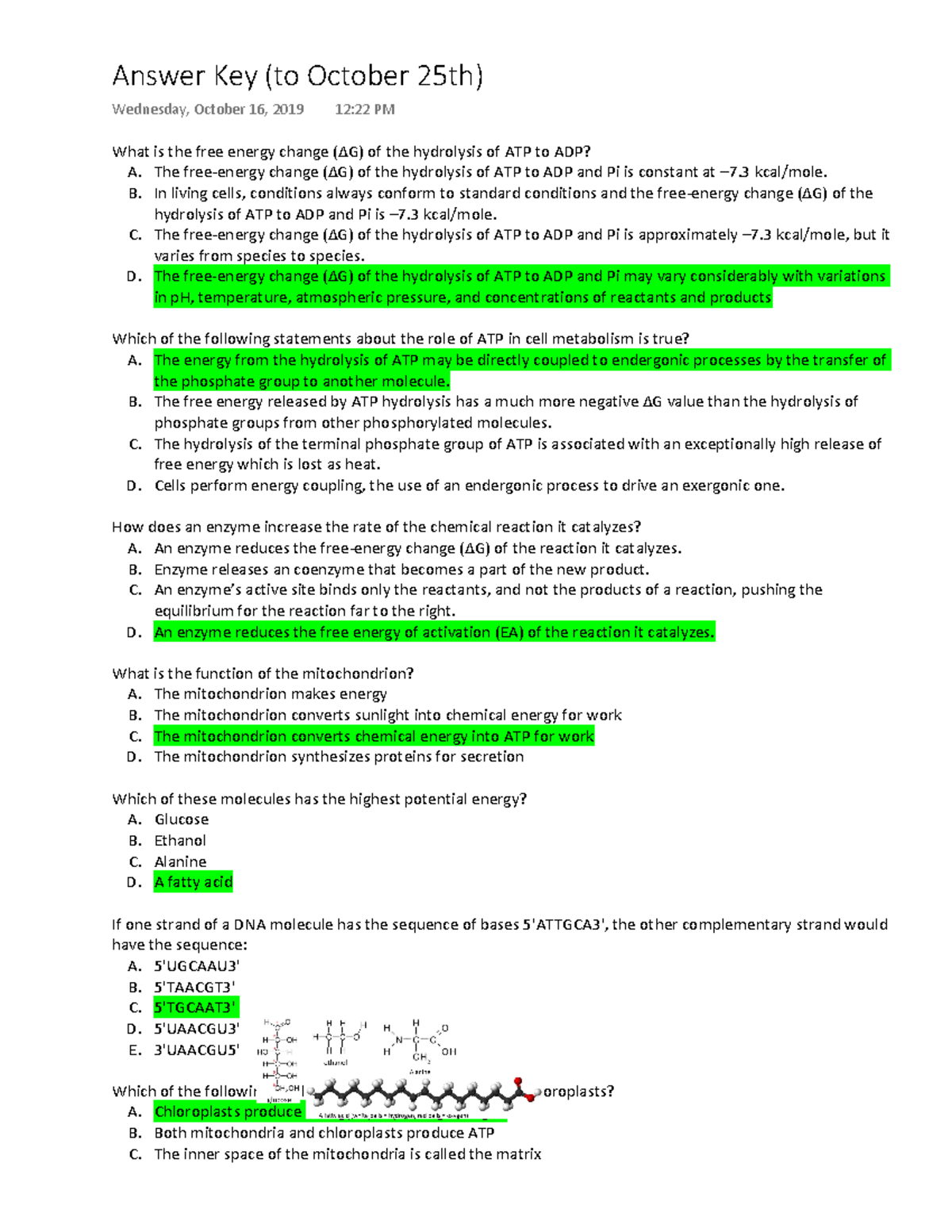 Learning Catalytics Questions (post midterm 1) - t - Studocu