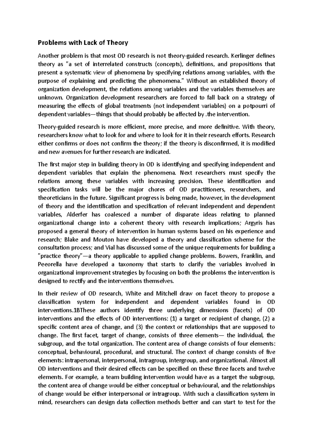 Problems with Lack of Theory - Problems with Lack of Theory Another ...