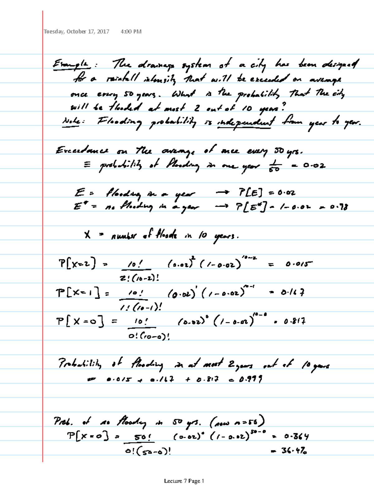 Lecture 7 - E4111 - Tuesday, October 17, 2017 4:00 PM Lecture 7 Page 1 ...