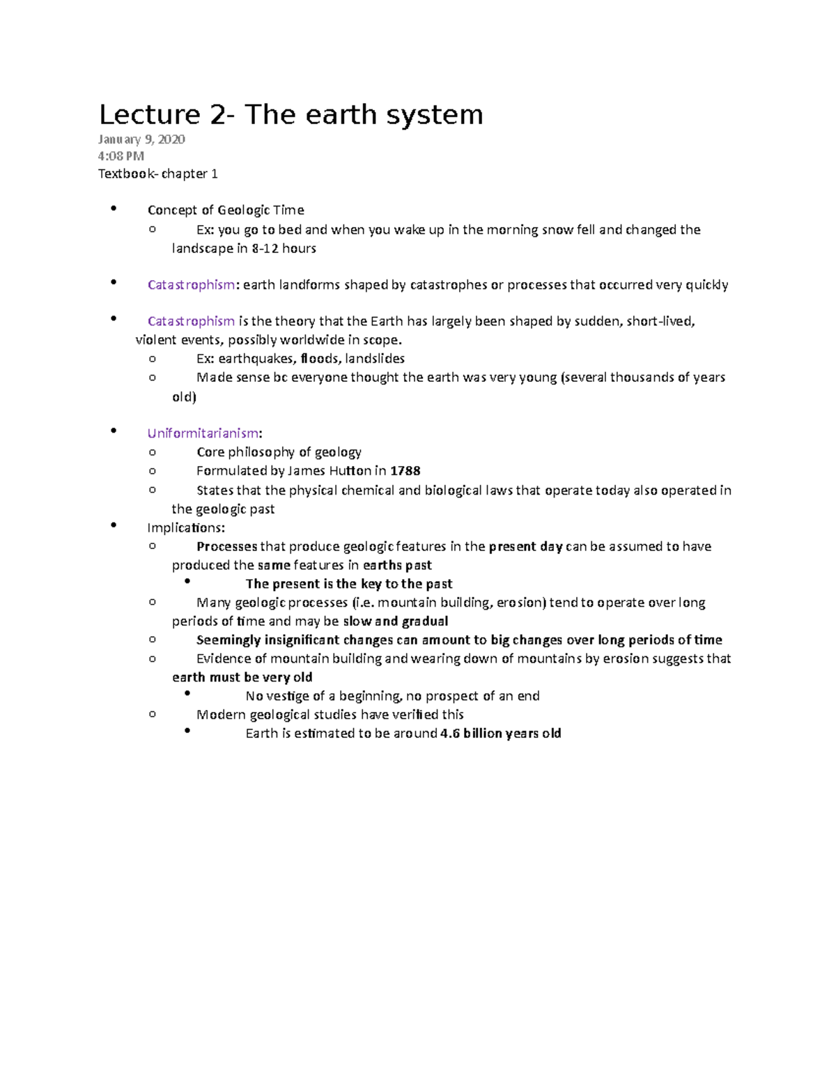 Lecture 2- The earth system earthsci 1022 b - Lecture 2- The earth ...