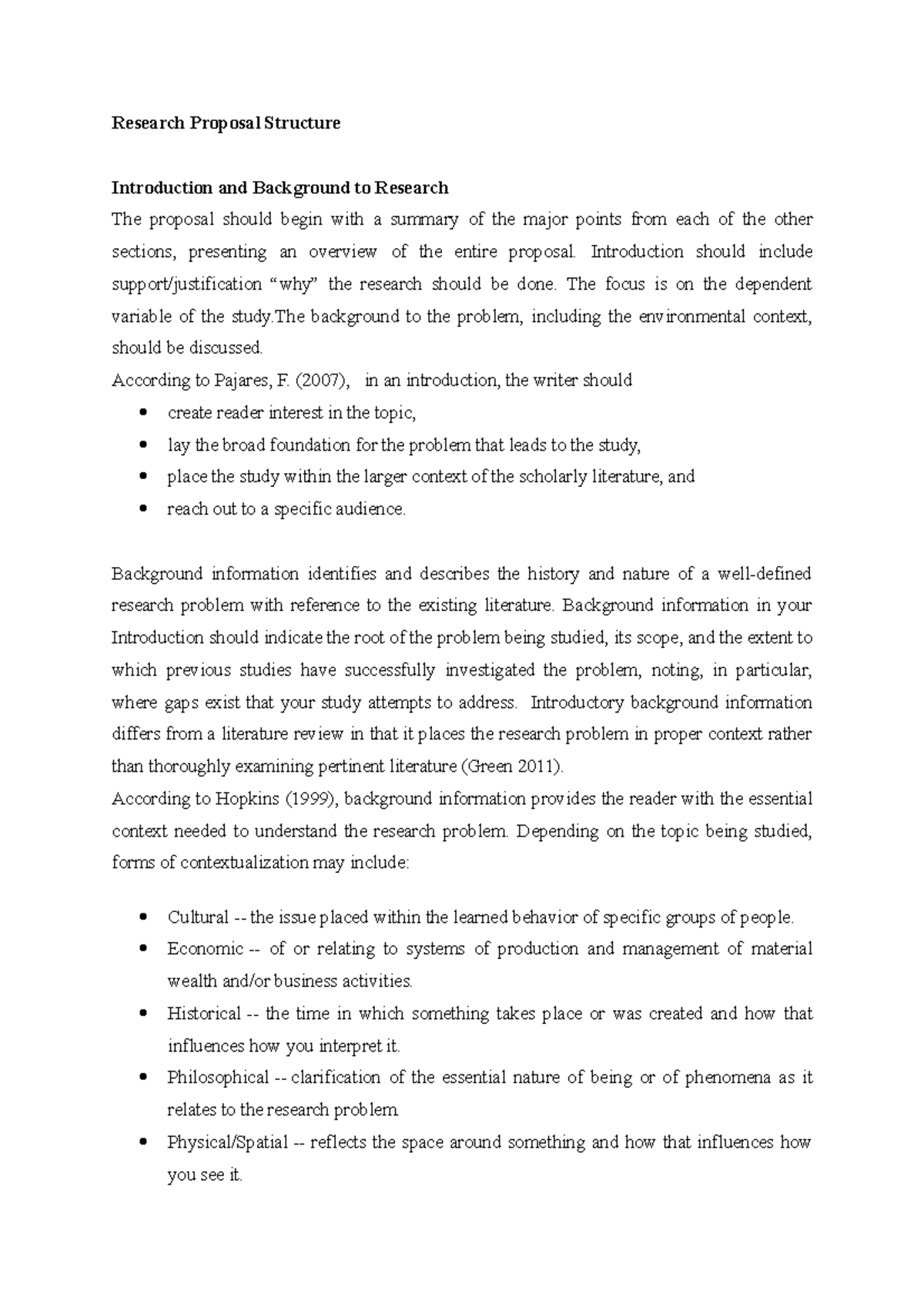 Research Proposal group assign - Research Proposal Structure ...