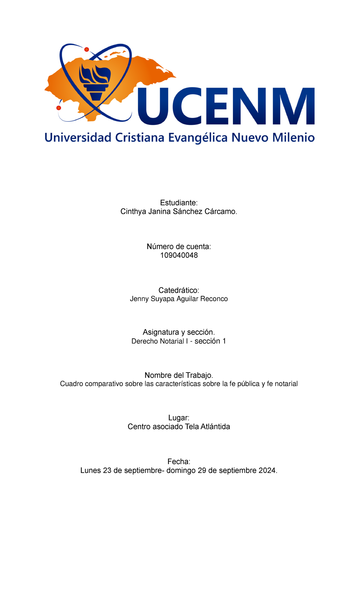 Cuadro comparativo sobre las características sobre la fe pública y fe ...