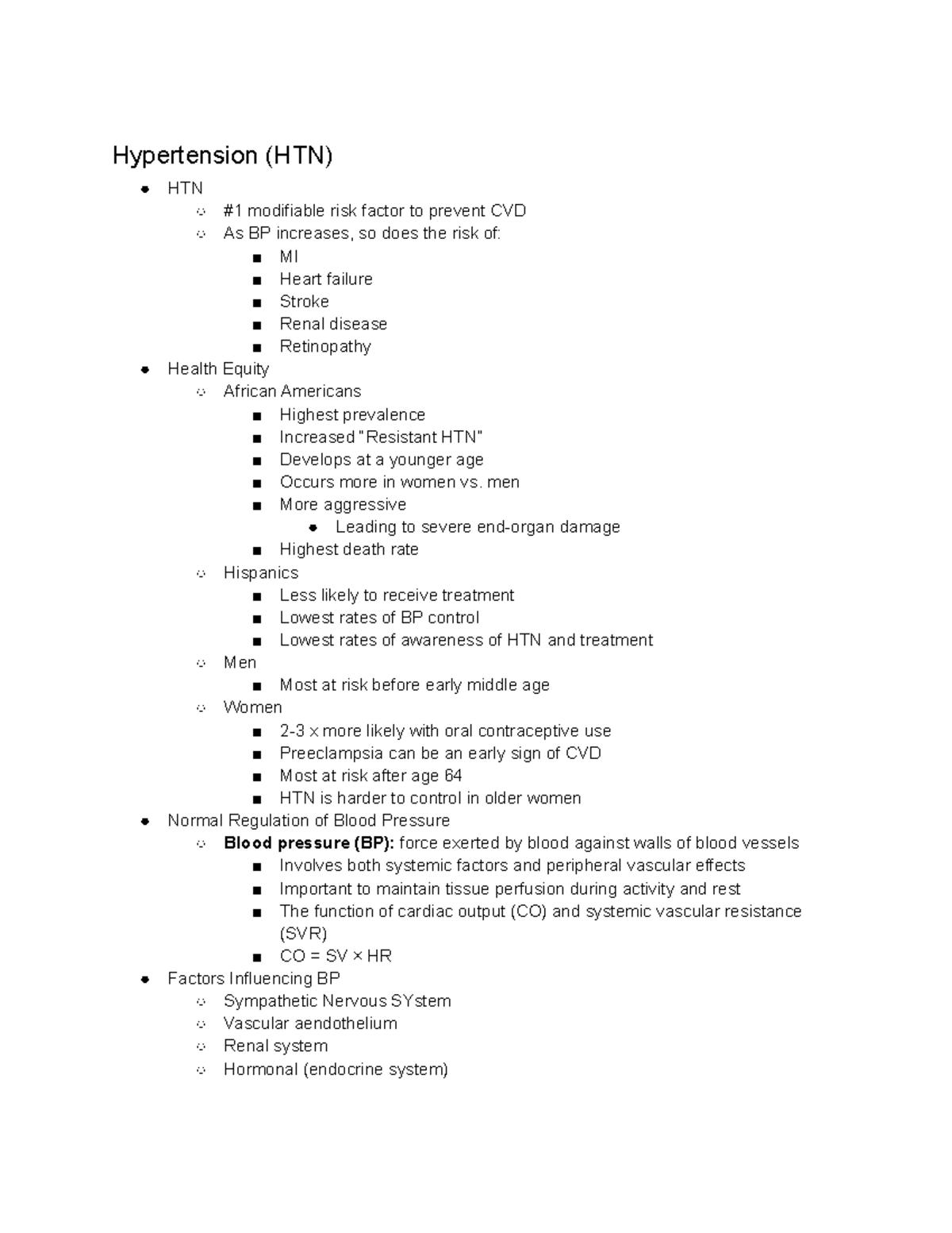 NUR 206 Hypertension - Hypertension (HTN) HTN #1 modifiable risk factor ...