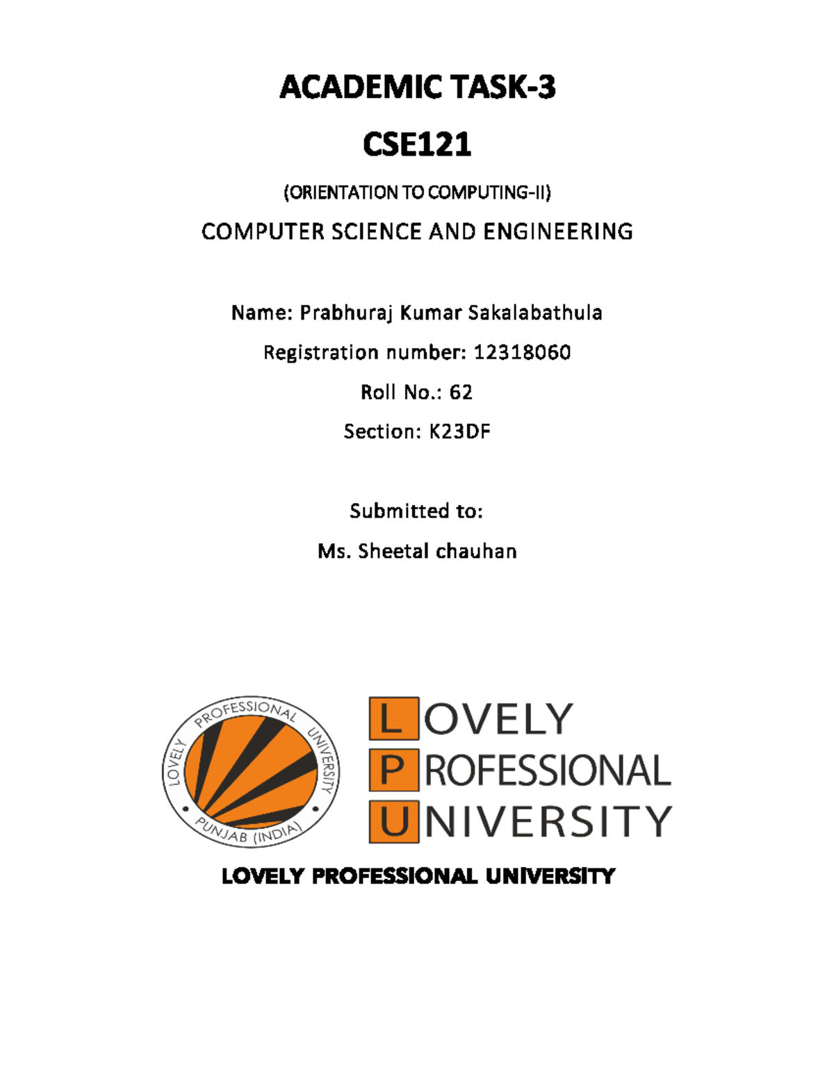 121CA3 - orientation to computing - Studocu