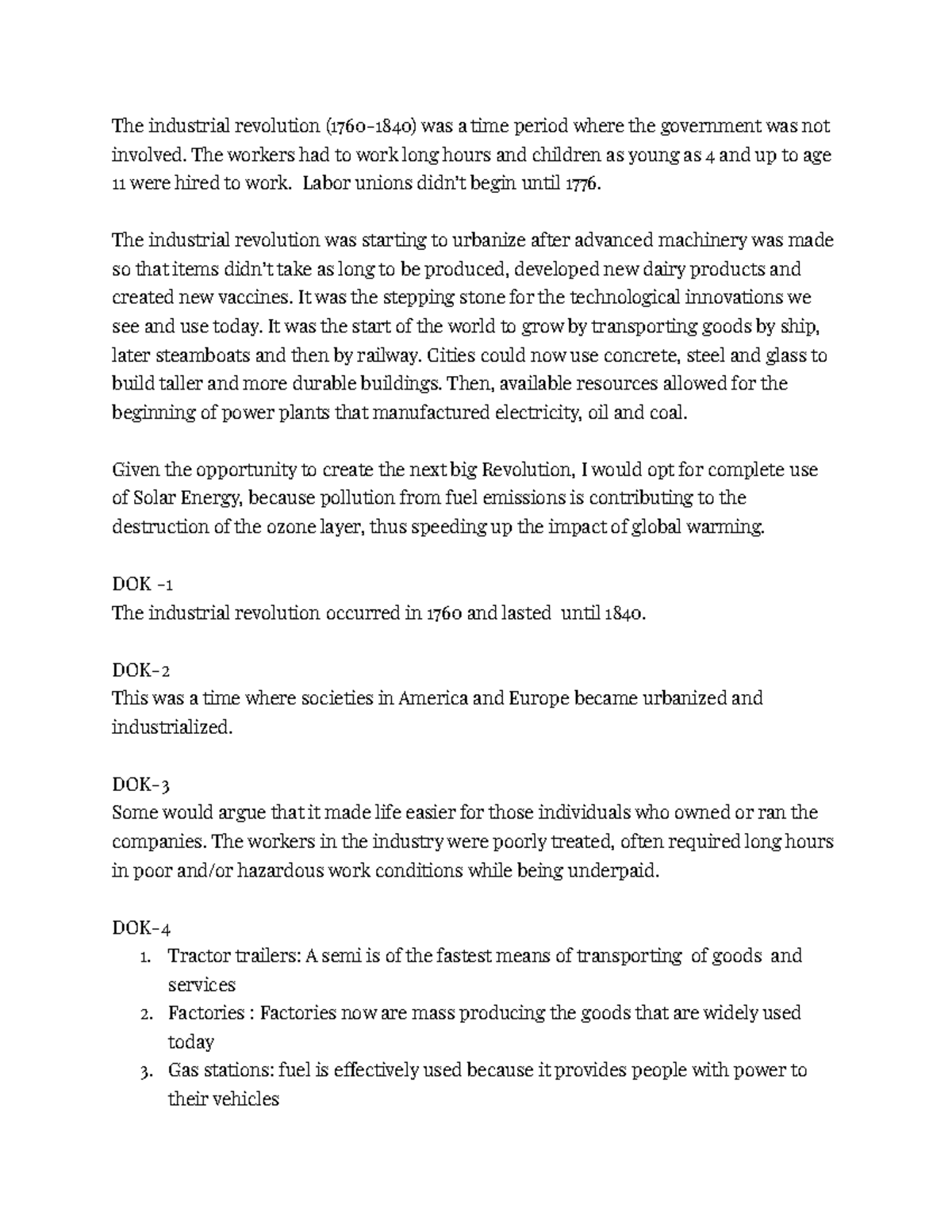 Industrial revolution -Document-Based Question - The industrial ...