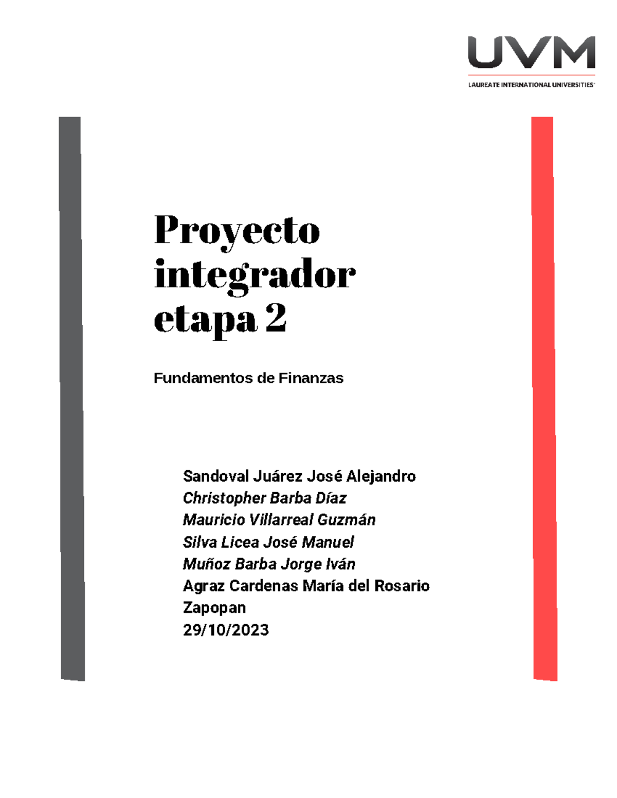 Proyecto integrador etapa 2 - Proyecto integrador etapa 2 Sandoval Juárez José Alejandro ...