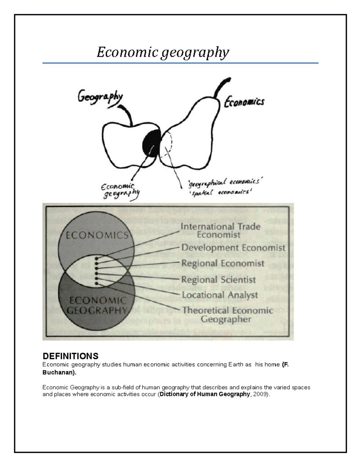 Economic geography - bhbiuhuiubnn - Economic geography DEFINITIONS ...