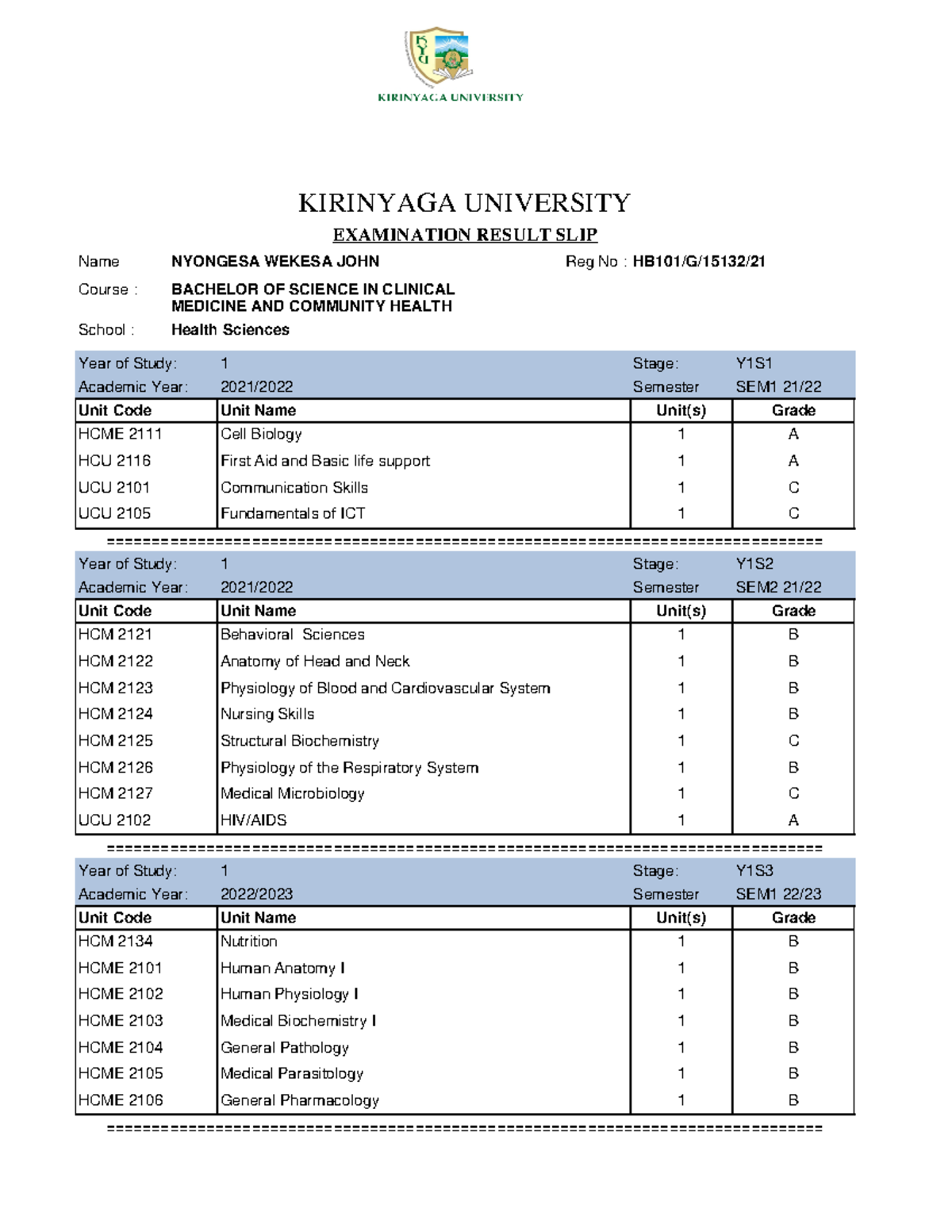 Download - Nice document - Year of Study: 1 Stage: Y1S Academic Year ...