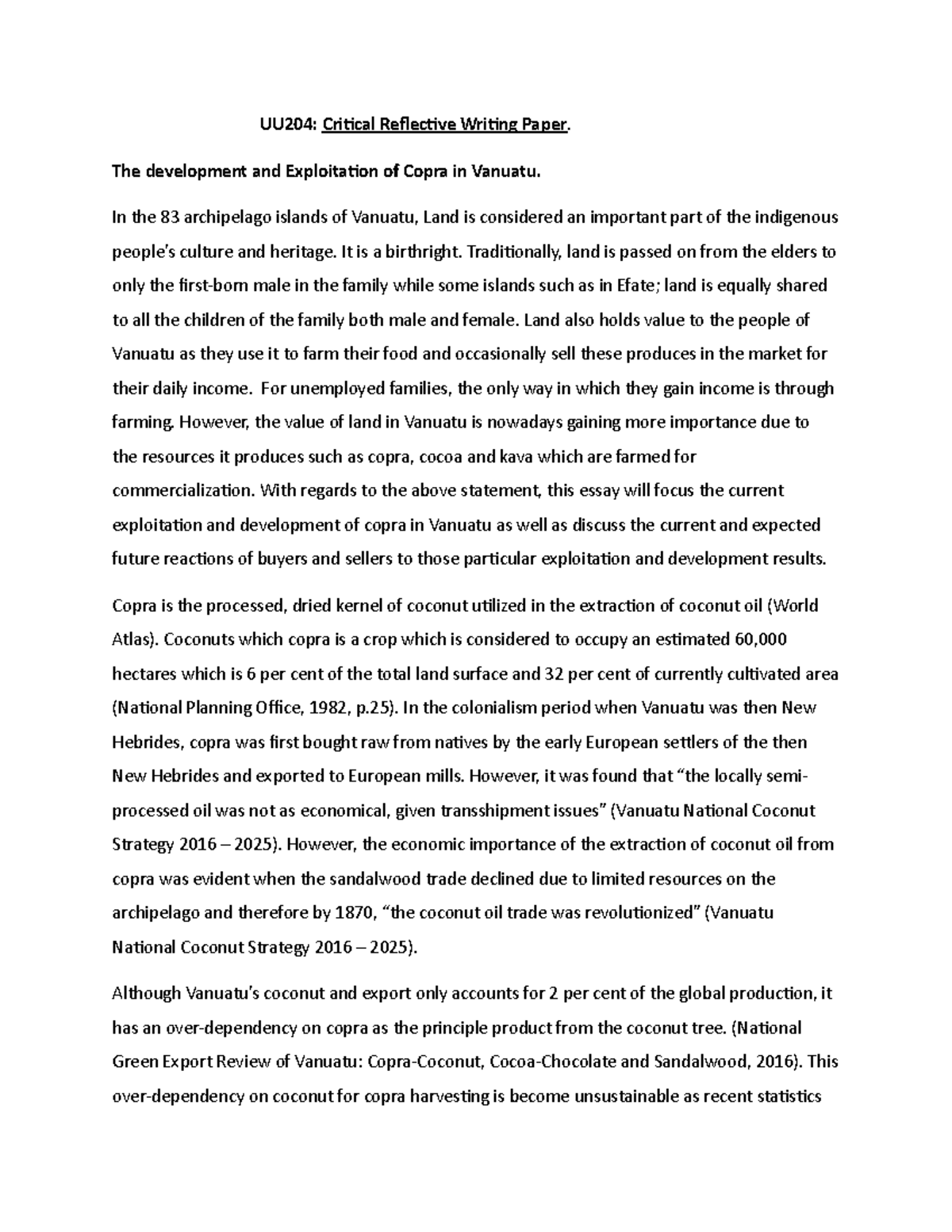 S11111121 UU204 Creative Reflective Writing Paper - UU204: Critical ...