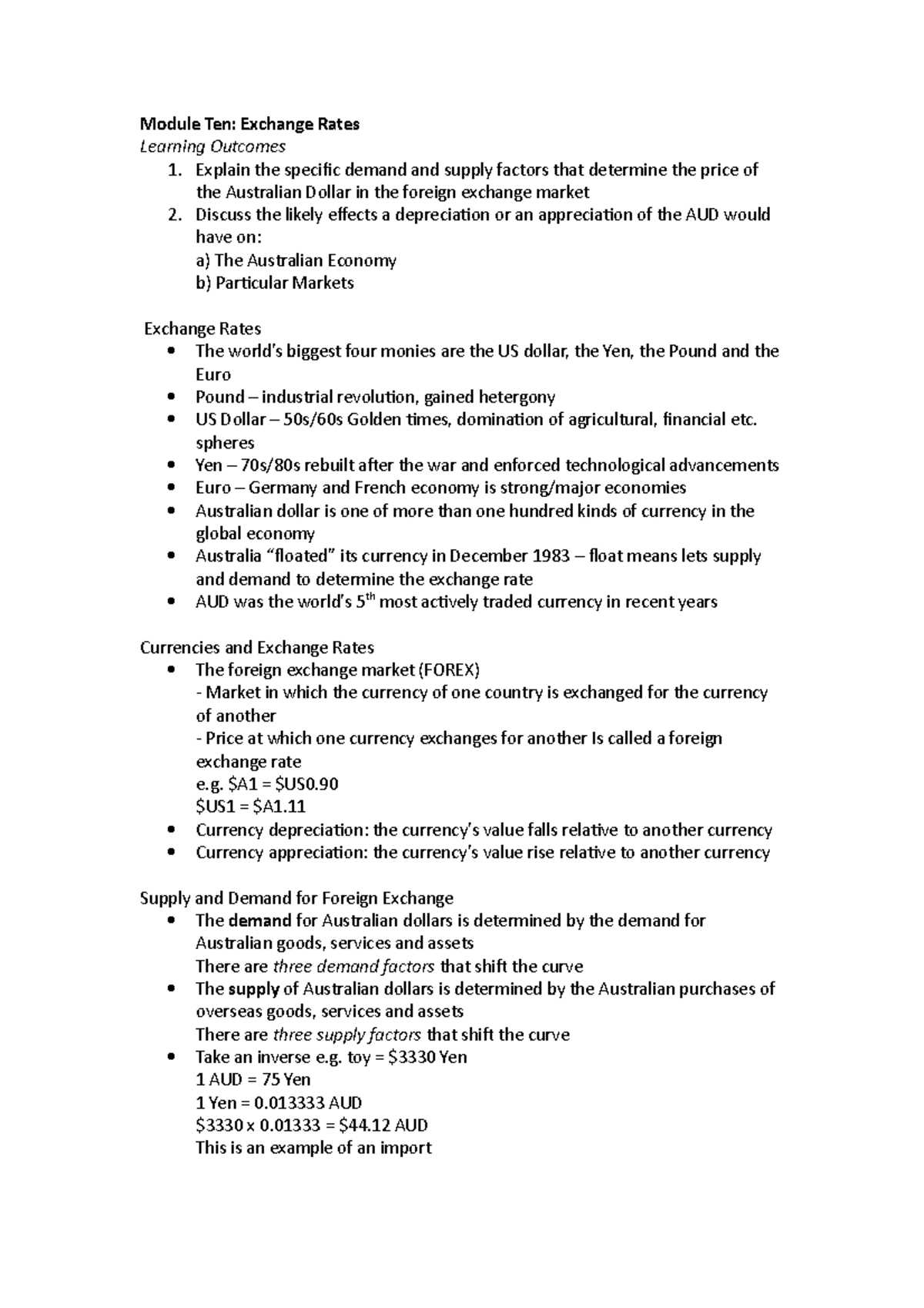 Module Ten - tutorial work - Module Ten: Exchange Rates Learning ...