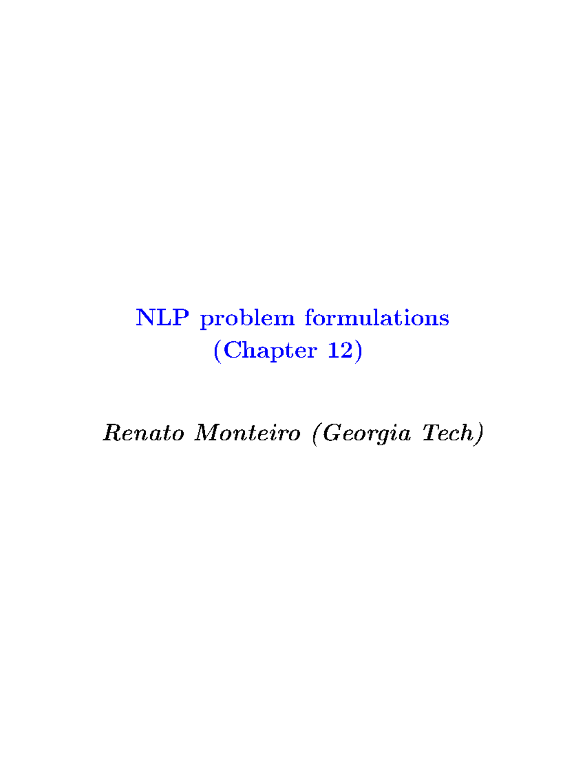 Nlp-problems - NLP Problems Sheet - NLP problem formulations (Chapter ...
