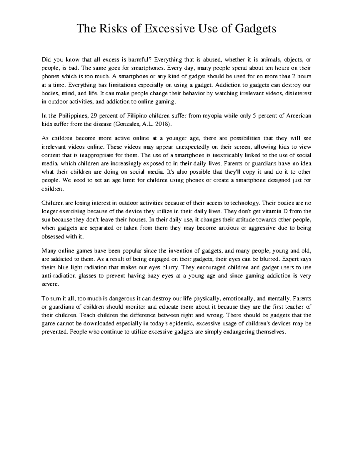 The Risks of Excessive Use of Gadgets - The same goes for smartphones ...