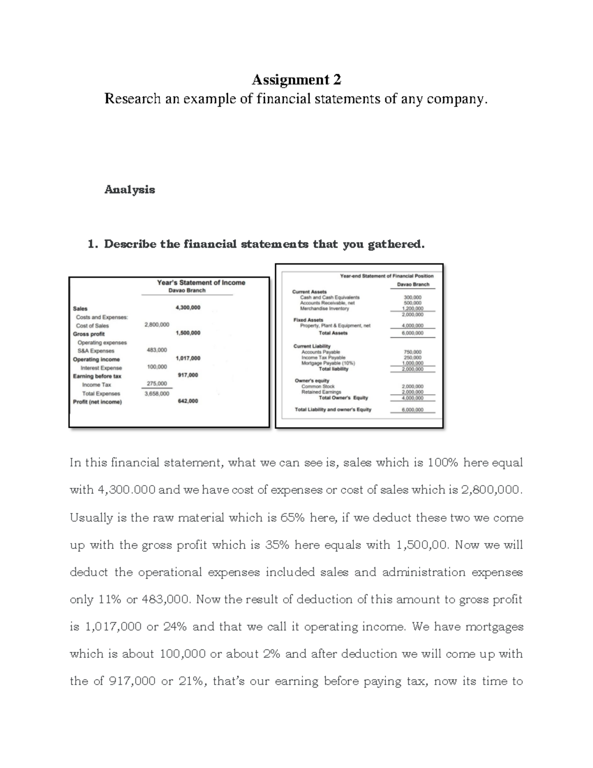 Company - complete - Assignment 2 Research an example of financial ...
