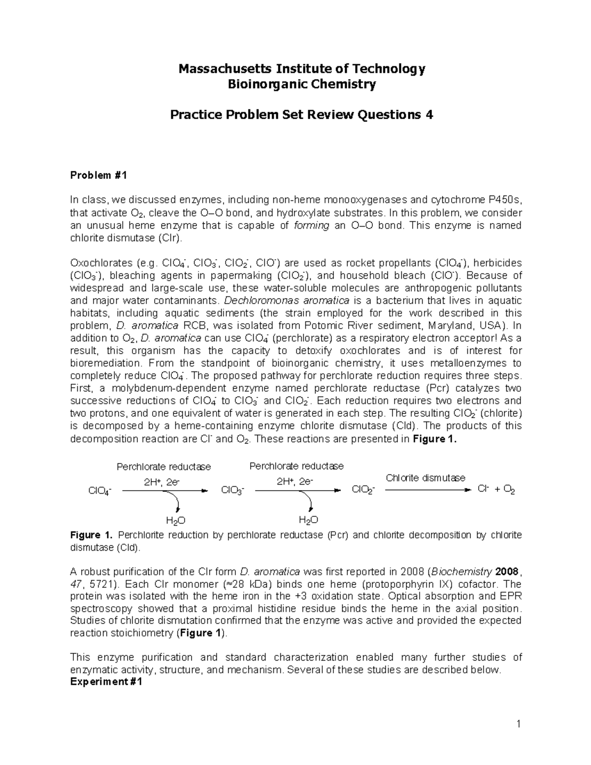 Practice Problem Set Review Questions 4 - Chemistry 5 Fall 2015 Problem ...