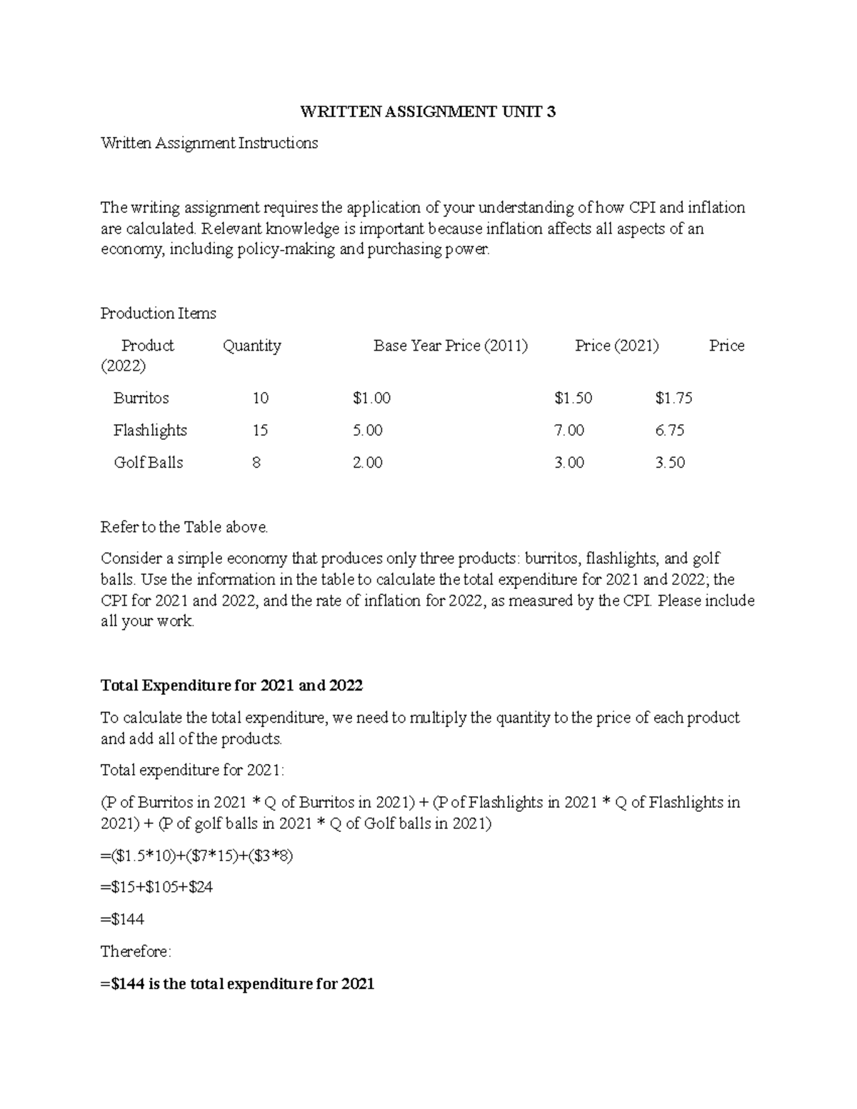 BUS 1104-01 Written Assignment UNIT 3 - WRITTEN ASSIGNMENT UNIT 3 Written Assignment ...