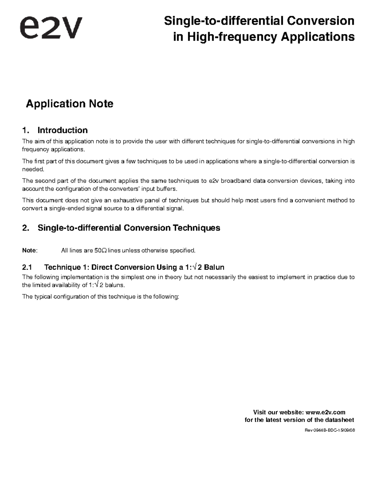S2D conversion in RF application - Single-to-differential Conversion in ...