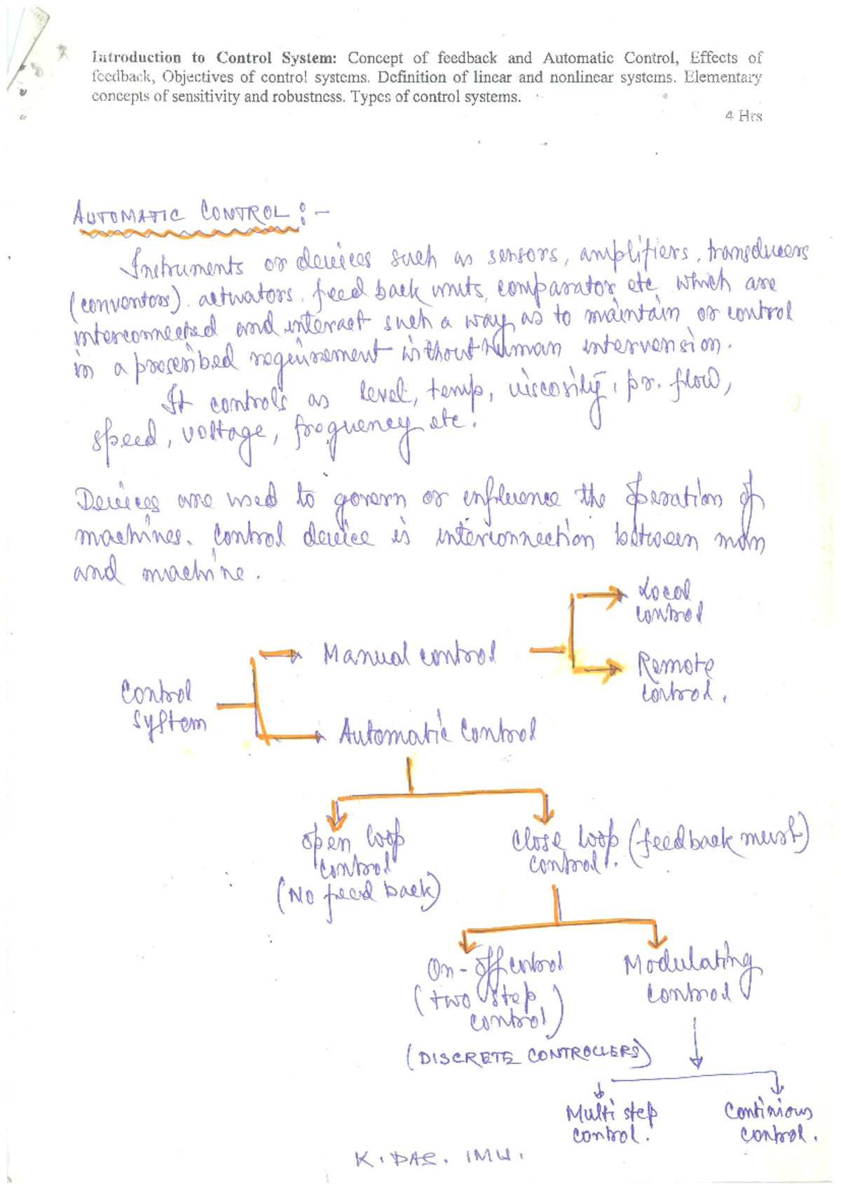 Introduction of Control System Notes - marine engineering - Studocu