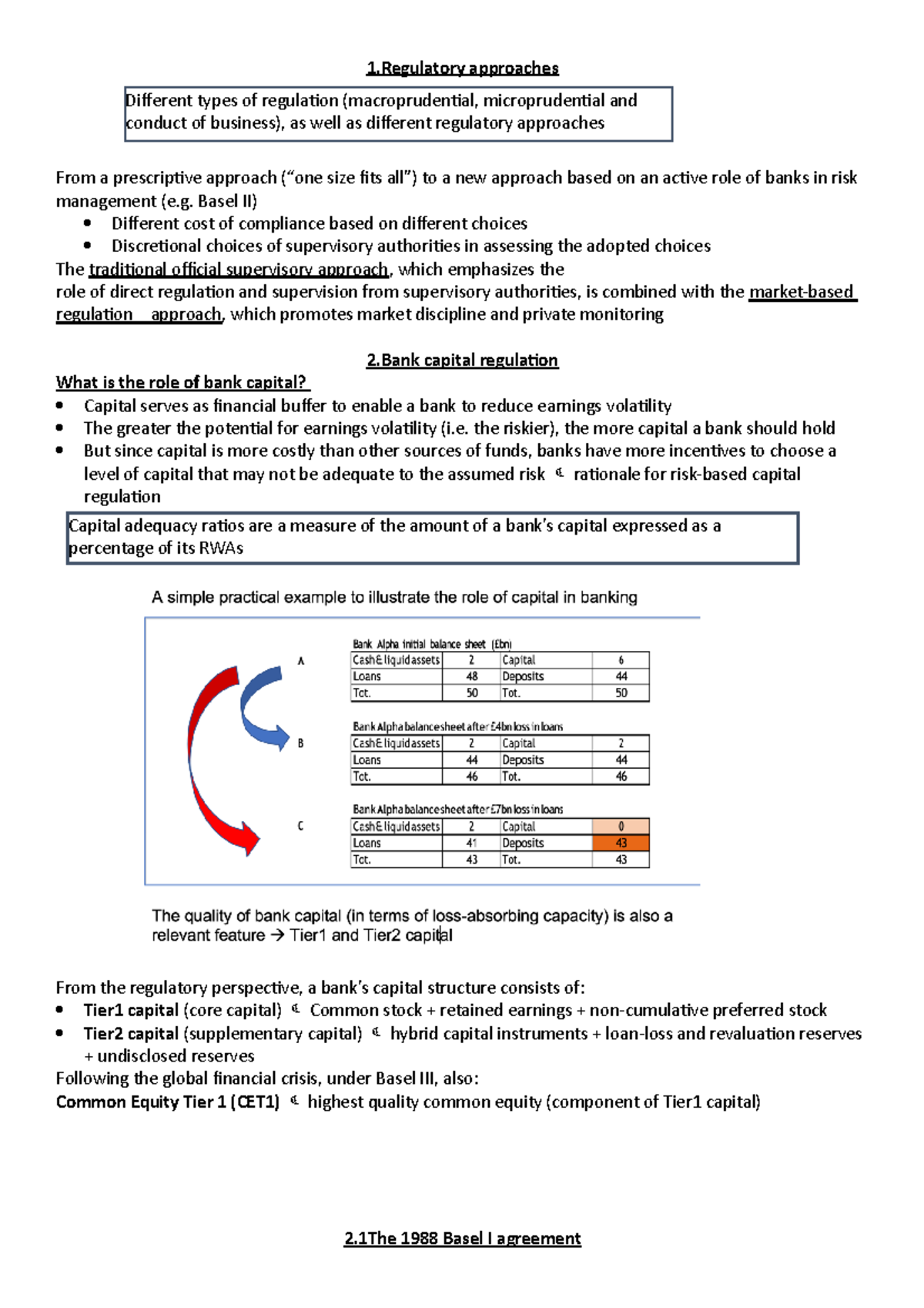 3.Bank Capital Regulation - 1 approaches From a prescriptive approach (“one size fits all”) to a ...