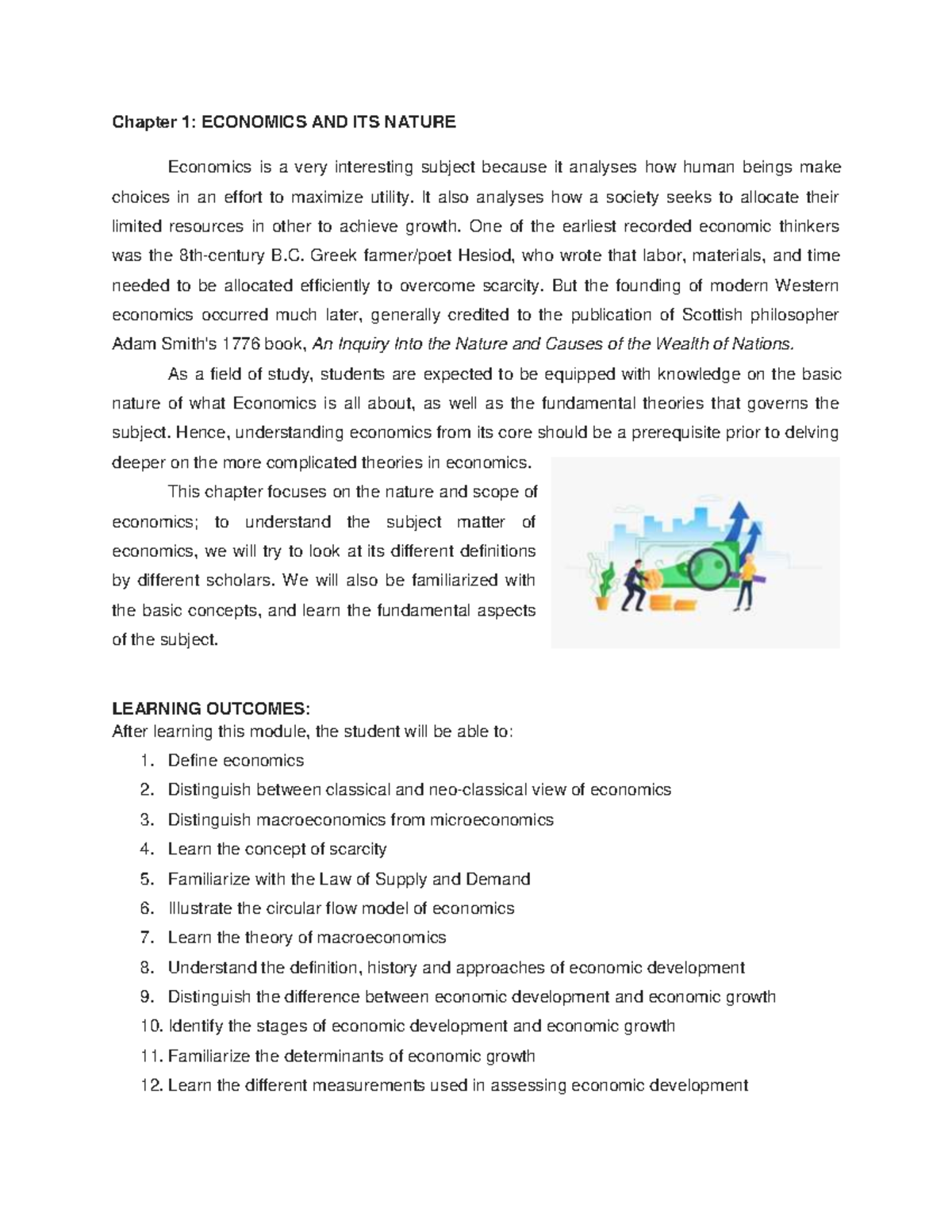 Chapter 1 Economic Development - Chapter 1: ECONOMICS AND ITS NATURE ...