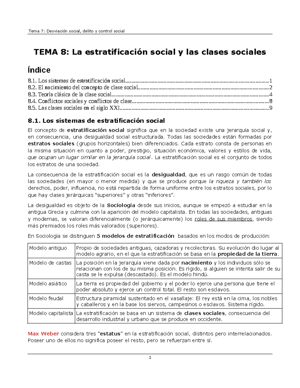 Tema 8 Estratificacion Social Tema 8 La Estratificación Social Y Las