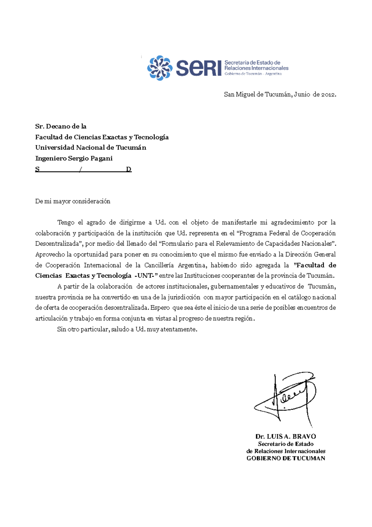 Facultad DE Ciencias Exactas Y Tecnologia - San Miguel de Tucumán ...