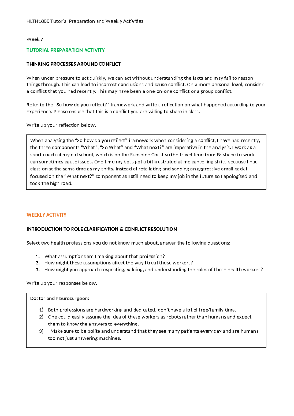 Week 7 tutorial preparation and weekly activities(1) (101) - HLTH1000 ...