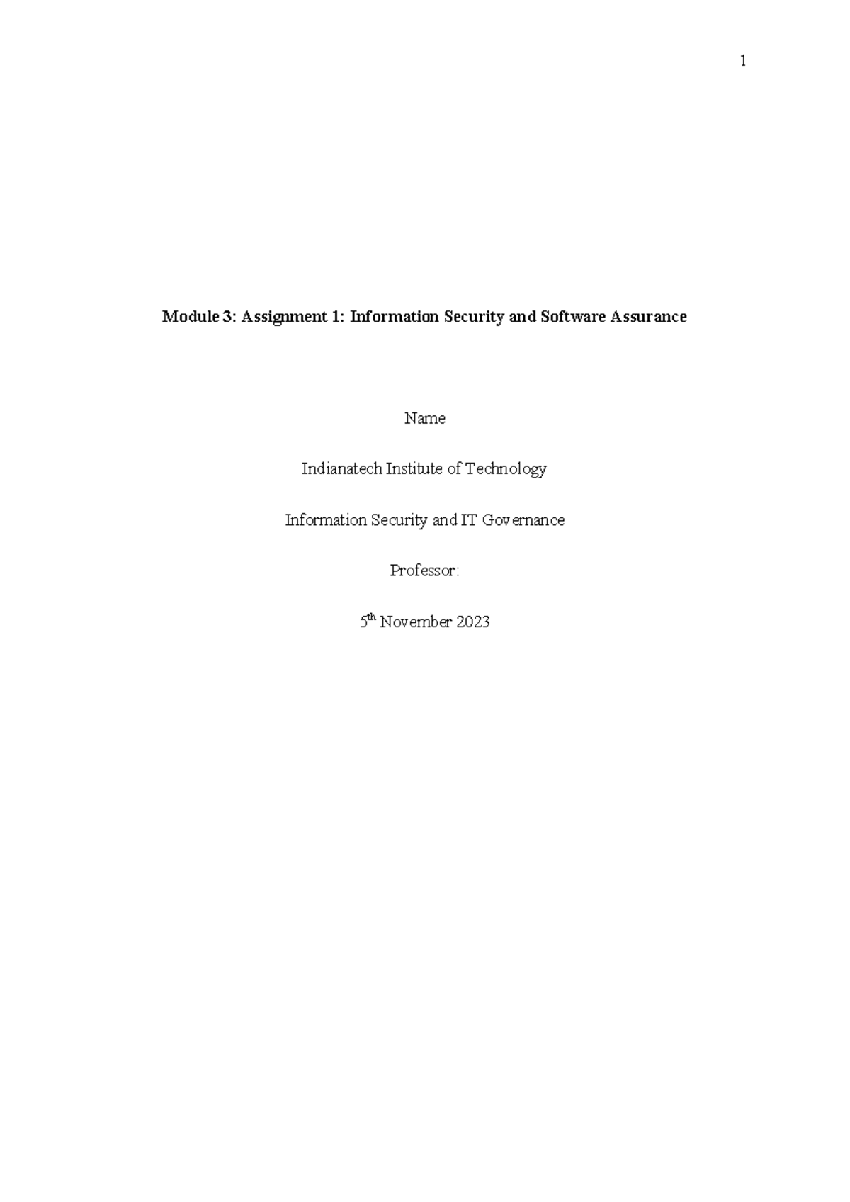 Module 3 Assignment 1 - Module 3: Assignment 1: Information Security ...