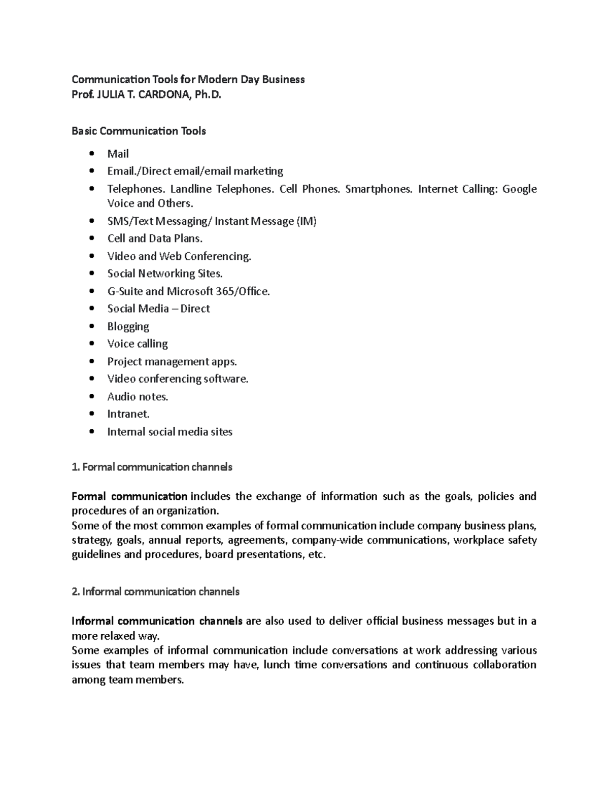 Lesson 4 Purposive COMM - Communication Tools for Modern Day Business ...