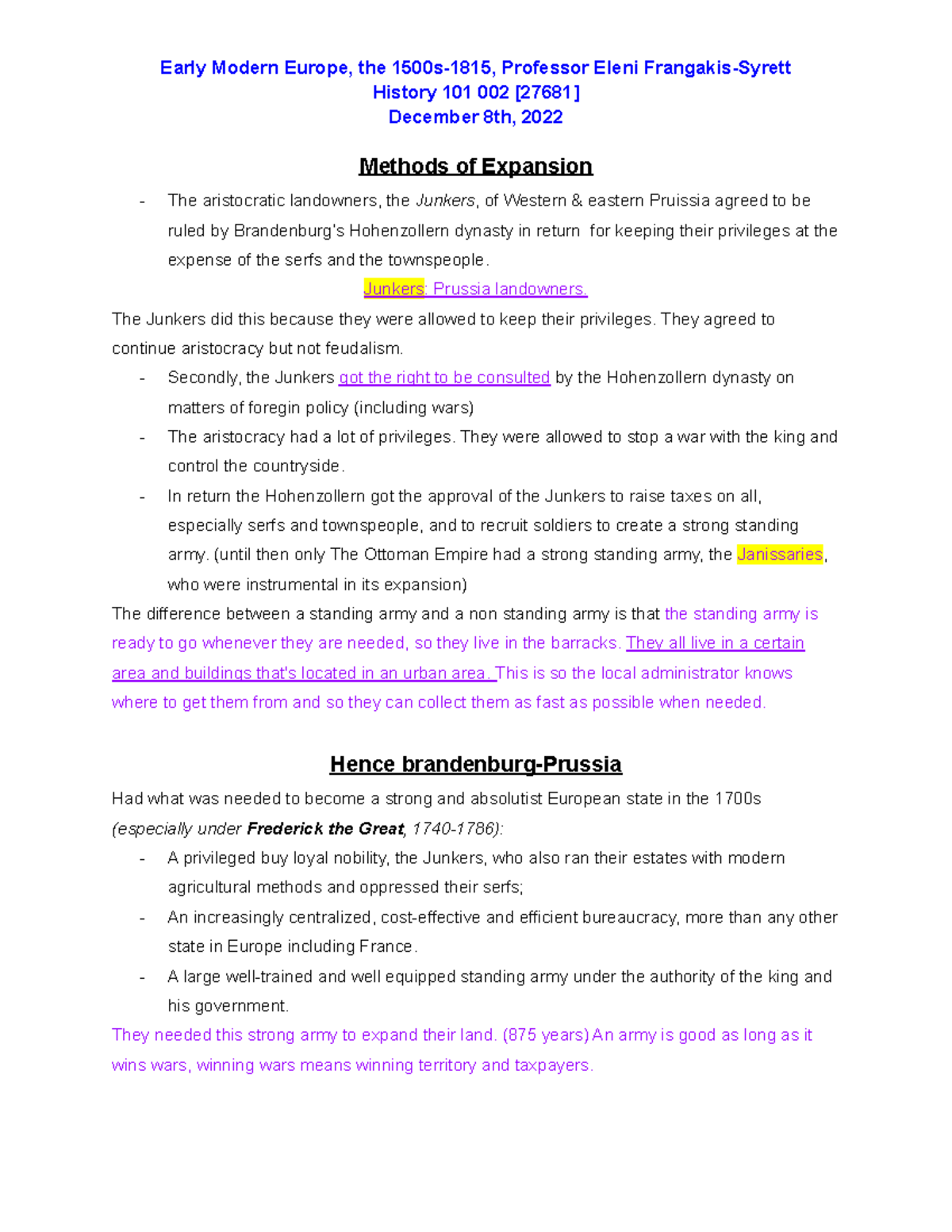 History 12 8 22 - History 101 002 [27681] December 8th, 2022 Methods of ...