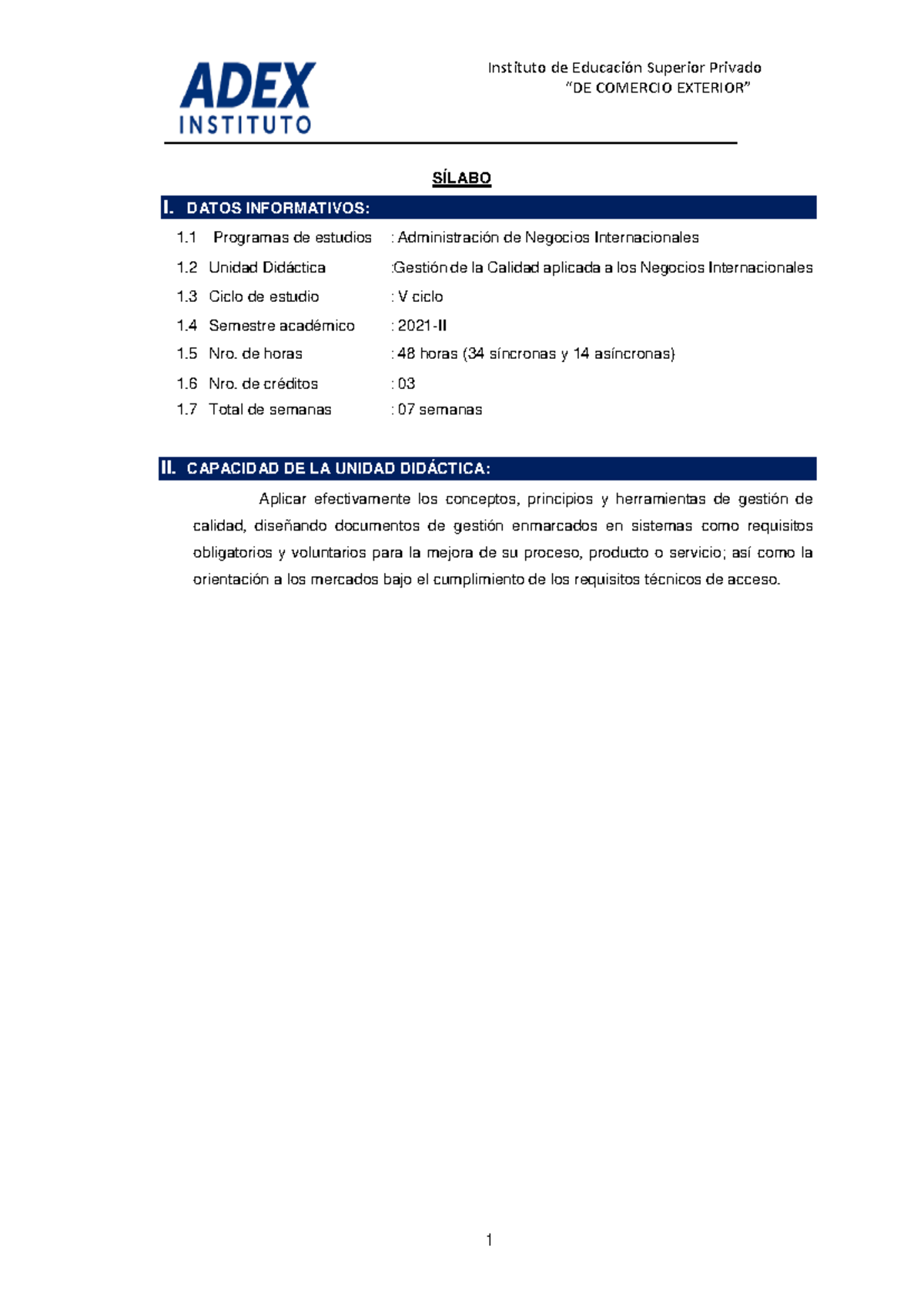 5 Gestión de la Calidad aplicada a los Negocios Internacionales 2021-II ...