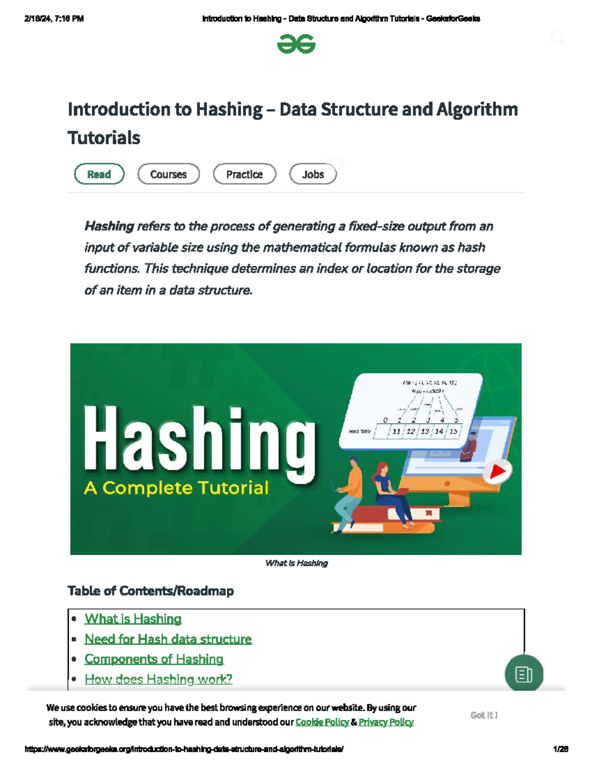 Hashing This Technique Determines An Index Or Location For The Storage Of An Item In A Data