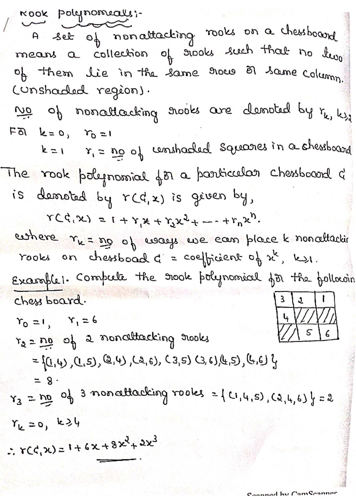 Rooks polynomial - notes - Engineering Mathematics - Studocu