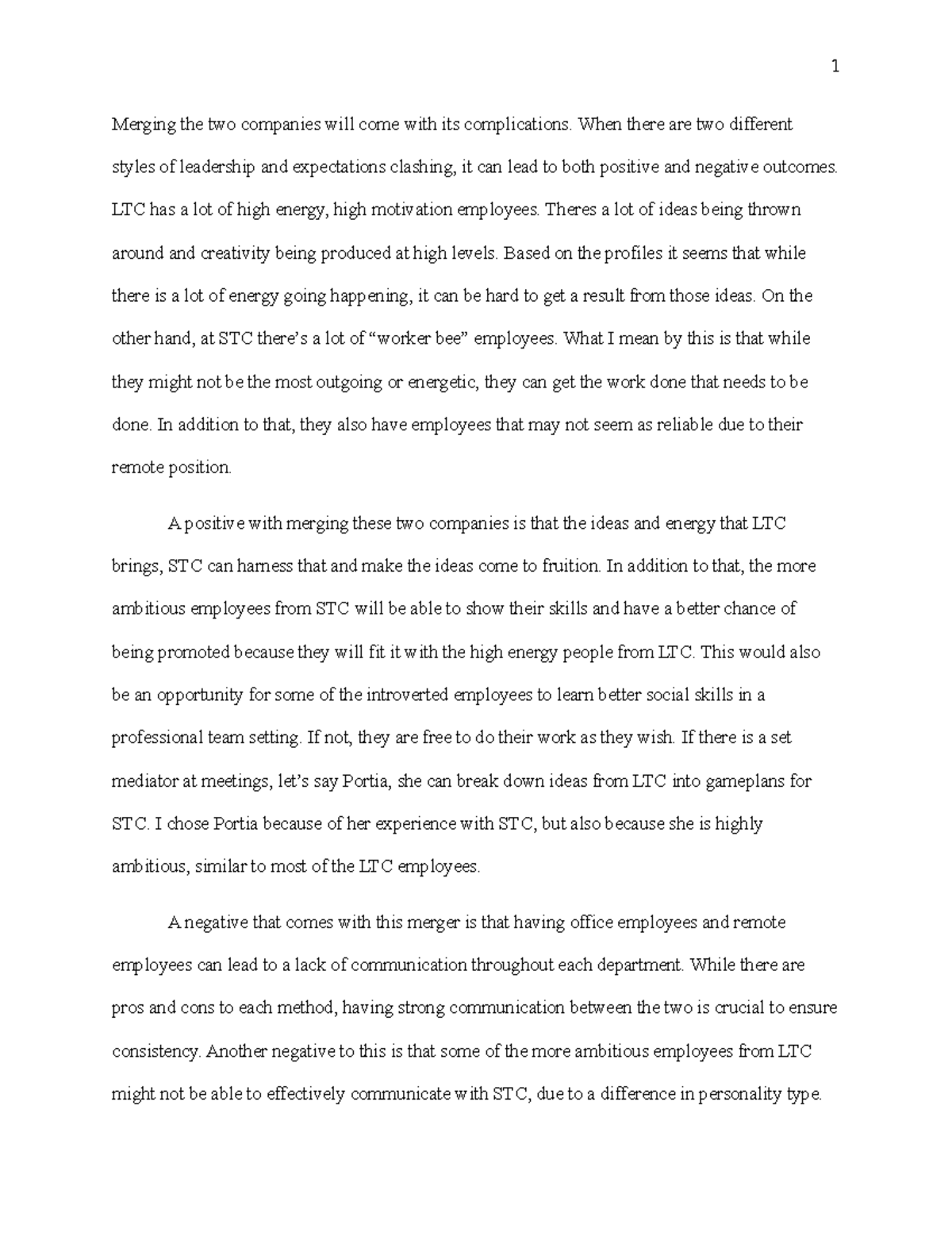 Project 2 - Merging the two companies will come with its complications ...