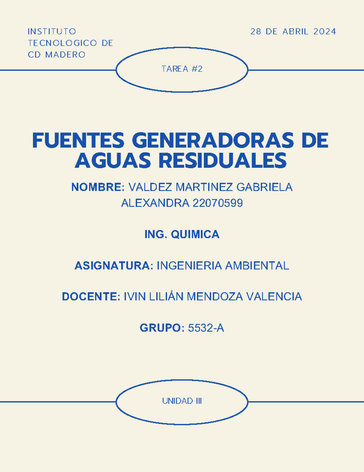 T2U3 Valdez Martinez Gabriela - TAREA I N S T I T U T O T E C N O L O G I C O D E C D M A D E R ...