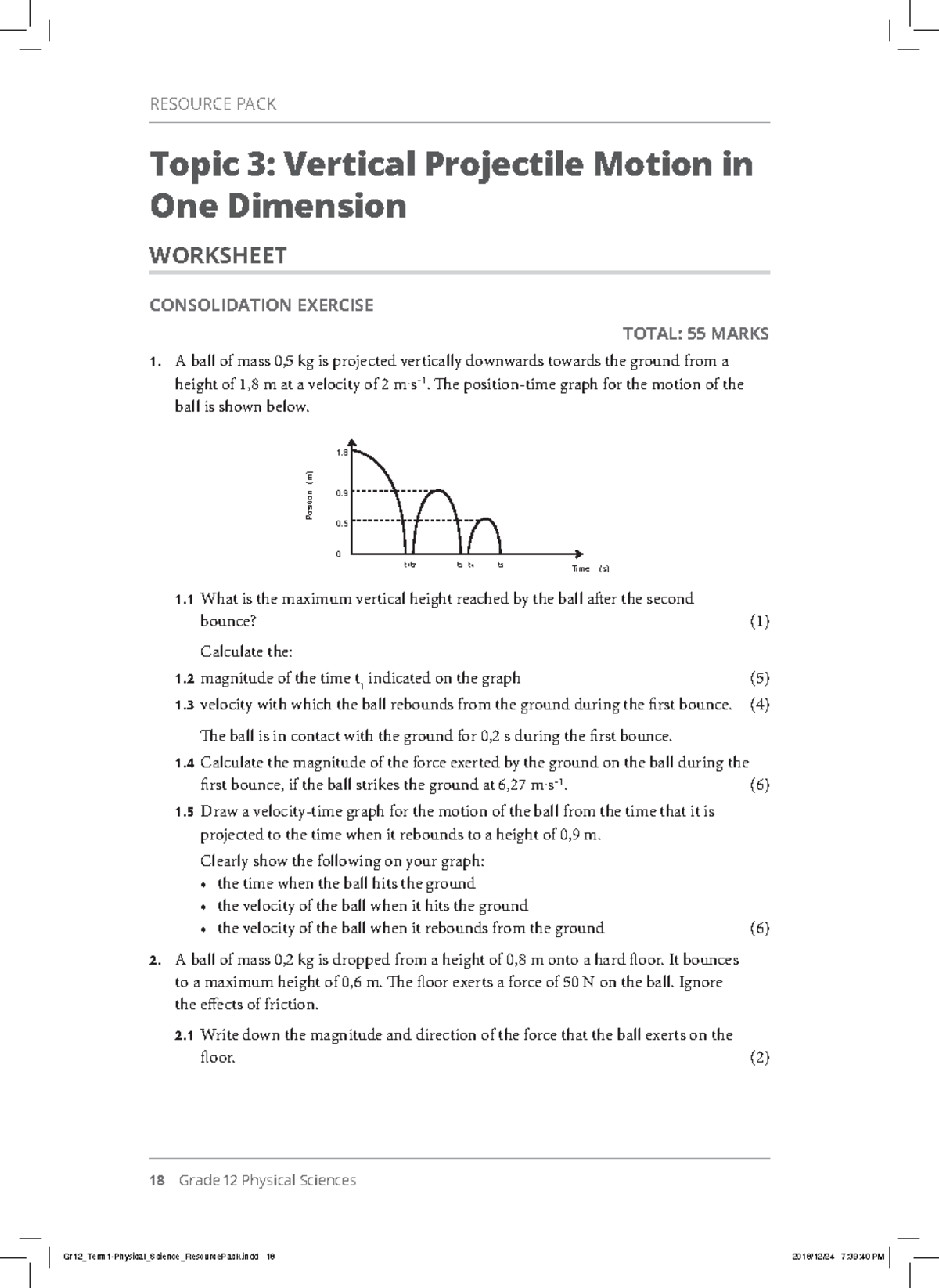 Projectile+ Motion - Ygh - RESOURCE PACK 18 Grade 12 Physical Sciences ...
