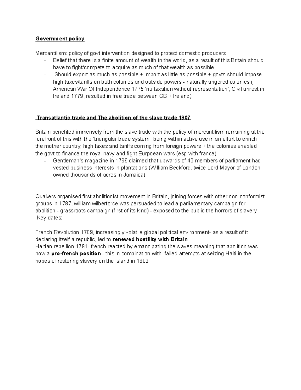 History revision notes: Empire 'The Changing nature and extent of trade ...