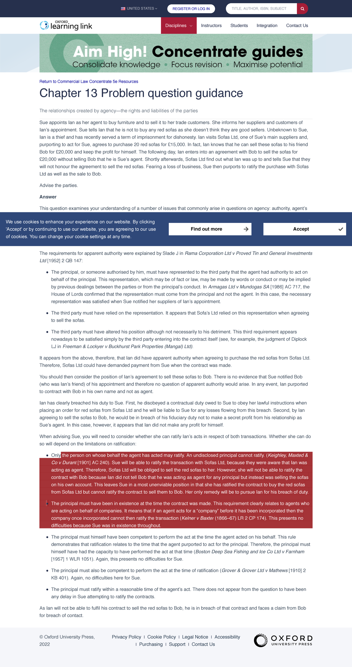 Chapter 13 Problem question guidance - Commercial Law Concentrate 5e Resources - Learning Link ...