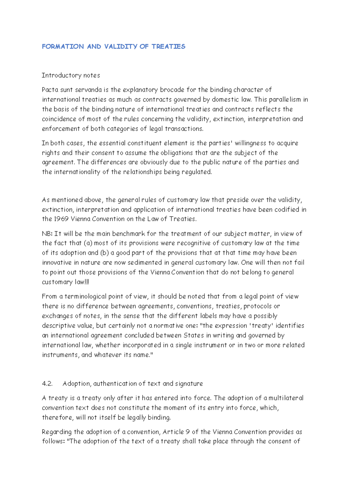 Formation AND Validity OF Treaties 7 - FORMATION AND VALIDITY OF ...