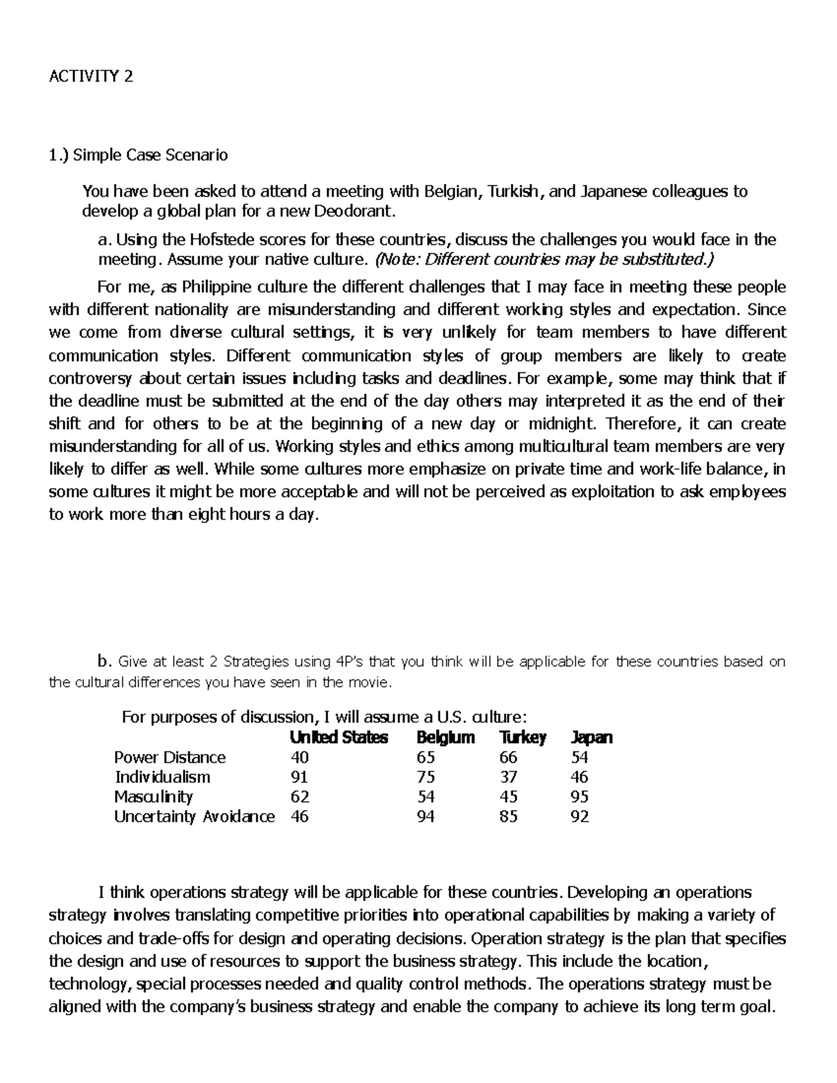 International Business and Trade Activity 2 - ACTIVITY 2 1.) Simple ...