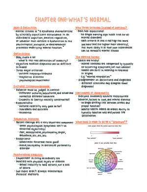 Abnormal Behavior Study Guide 4 - Chapter 13A The criteria for the ...