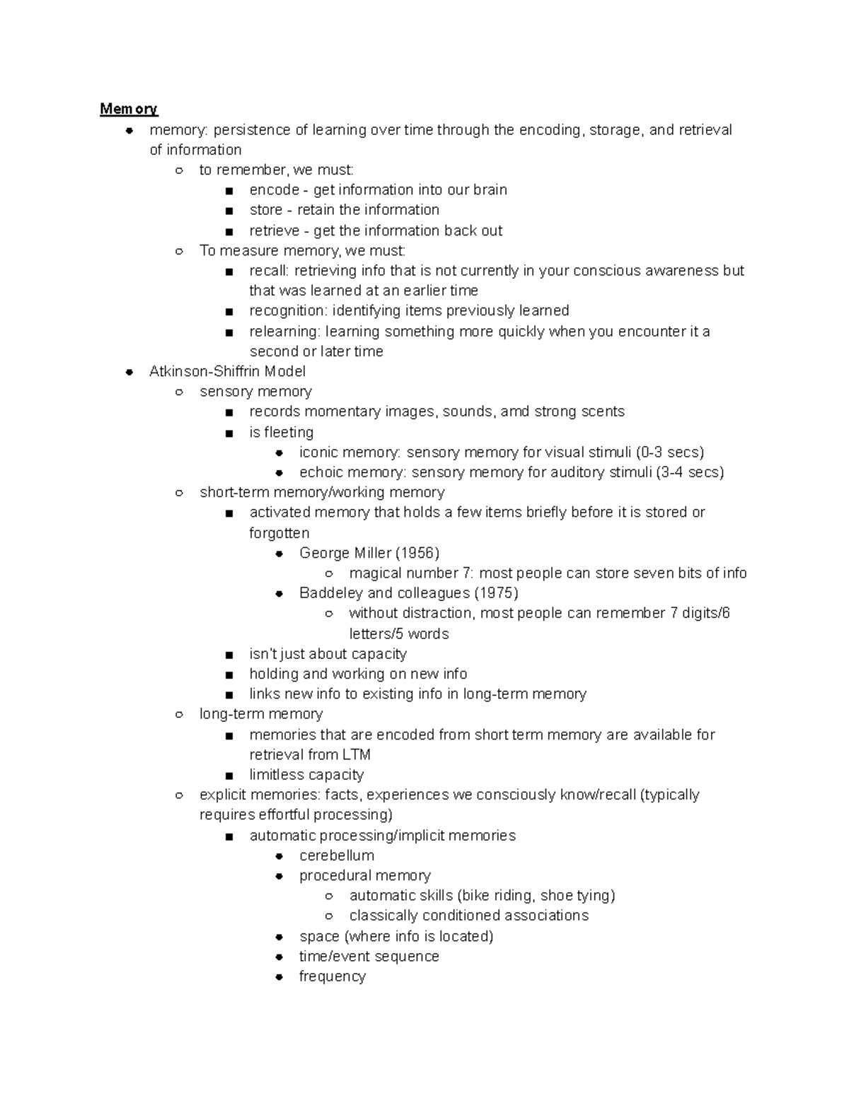 Psych 100B - JUN 23rd - Memory memory: persistence of learning over ...