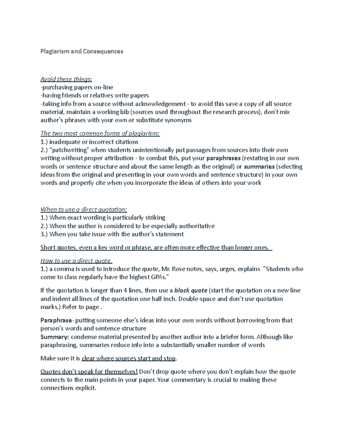 Plag and consequences 2020 - Plagiarism and Consequences Avoid these ...