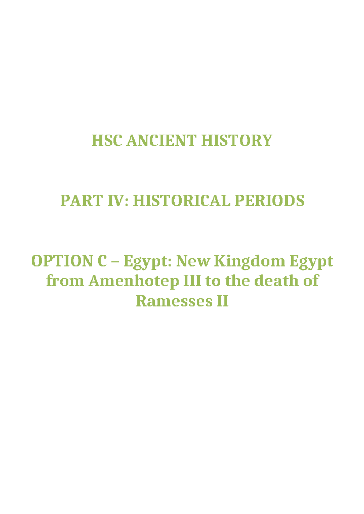 ancinet histoy - pmopeii notes very - HSC ANCIENT HISTORY PART IV ...