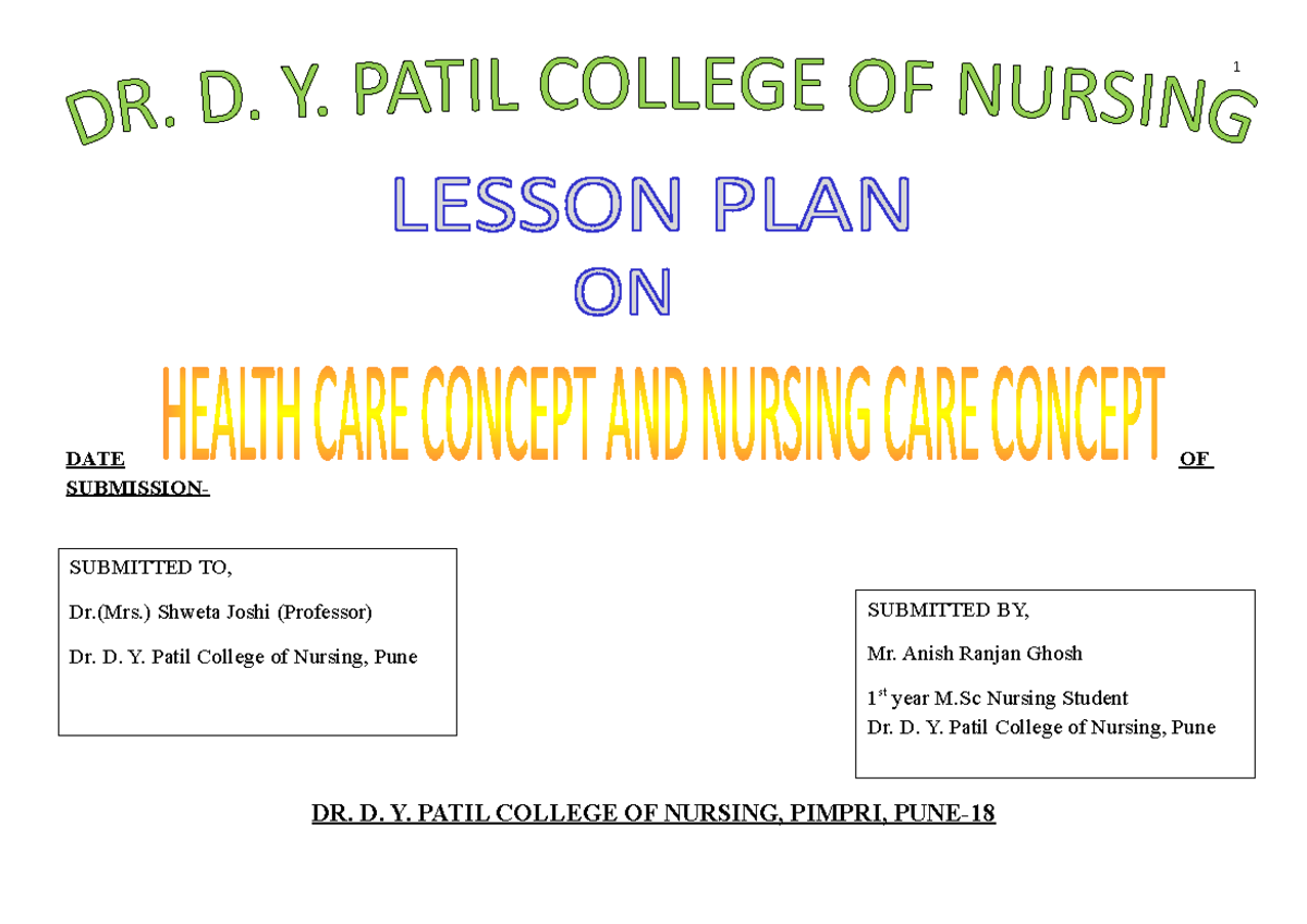 Health care concept and nursing care concept - DATE OF SUBMISSION- DR ...