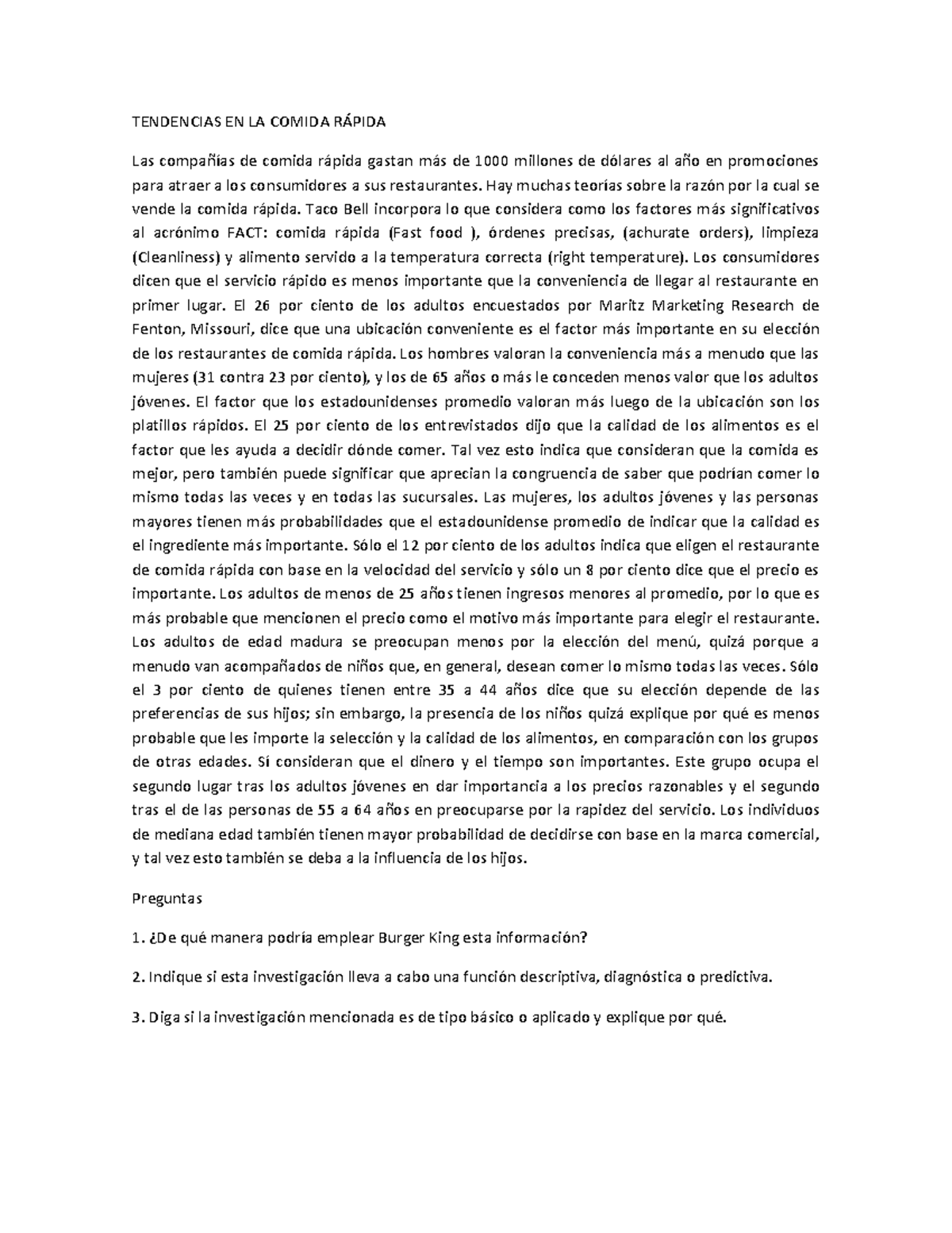 Scribd - ejercicios de repaso - TENDENCIAS EN LA COMIDA RÁPIDA Las ...