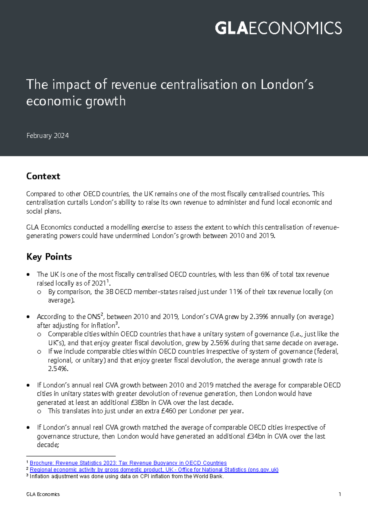 Devolution and economic growth in London - The impact of revenue ...