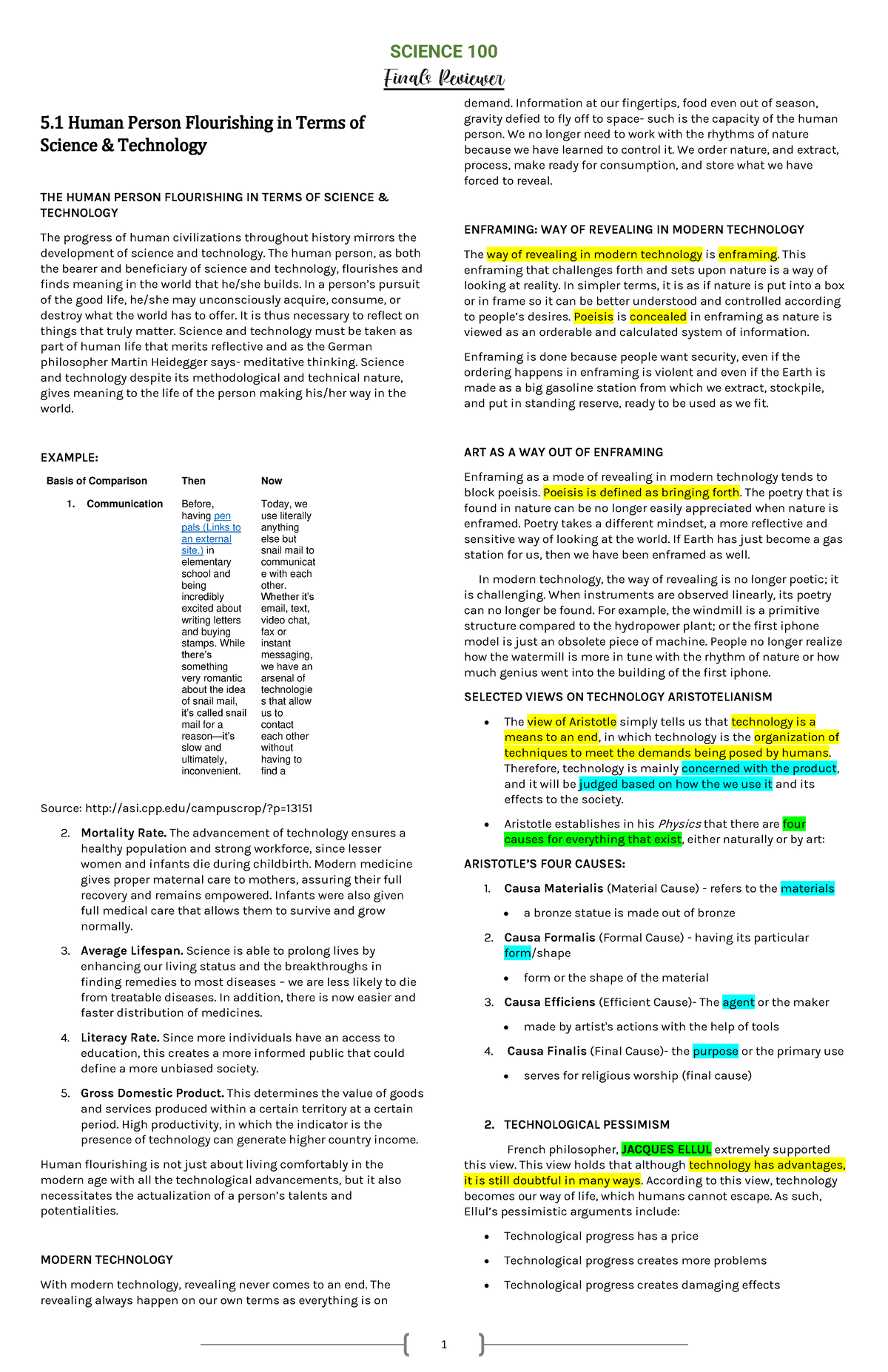 S Cience 100 Finals Reviewer - SCIENCE 100 Finals Reviewer 5 Human ...