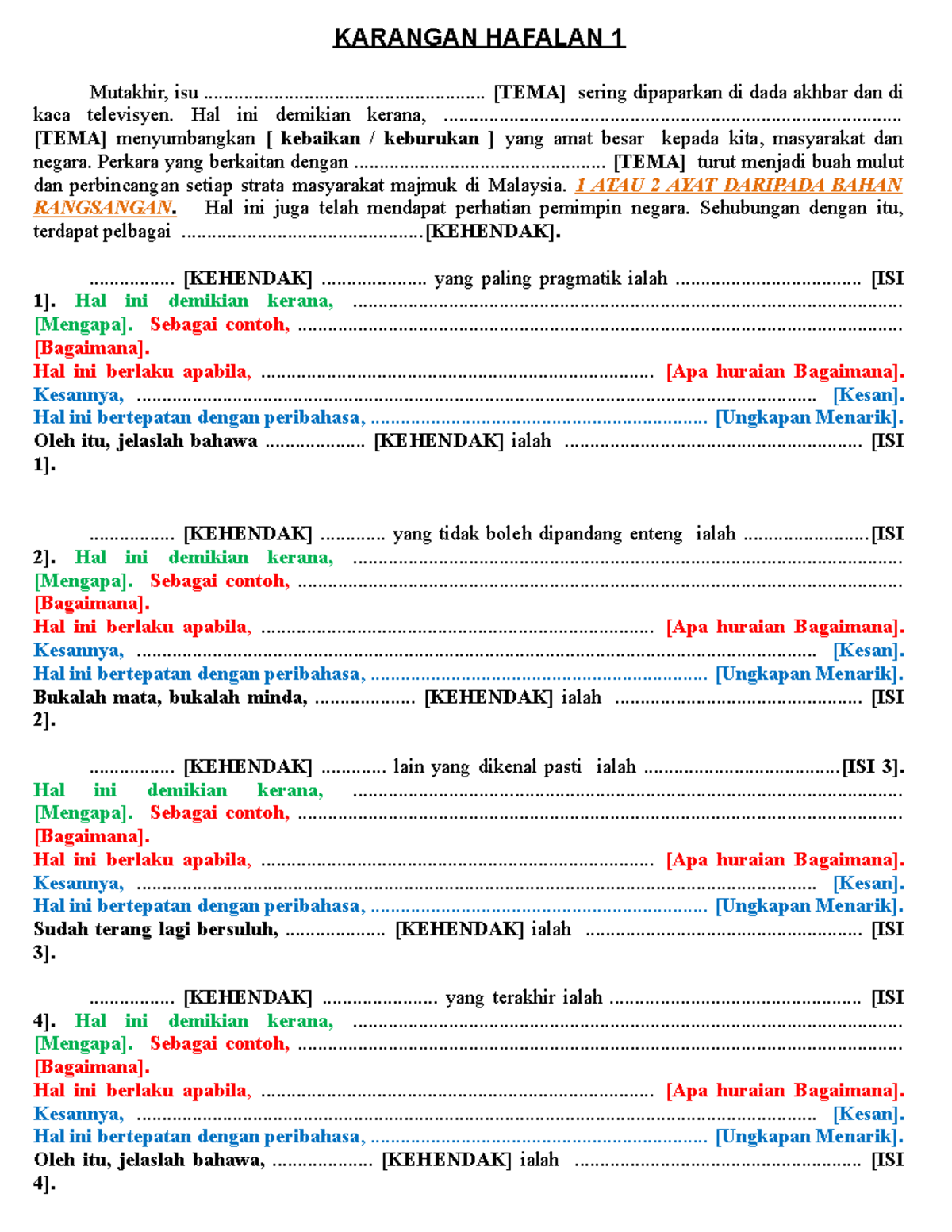 Teknik hafalan - KARANGAN HAFALAN 1 Mutakhir, isu - Studocu